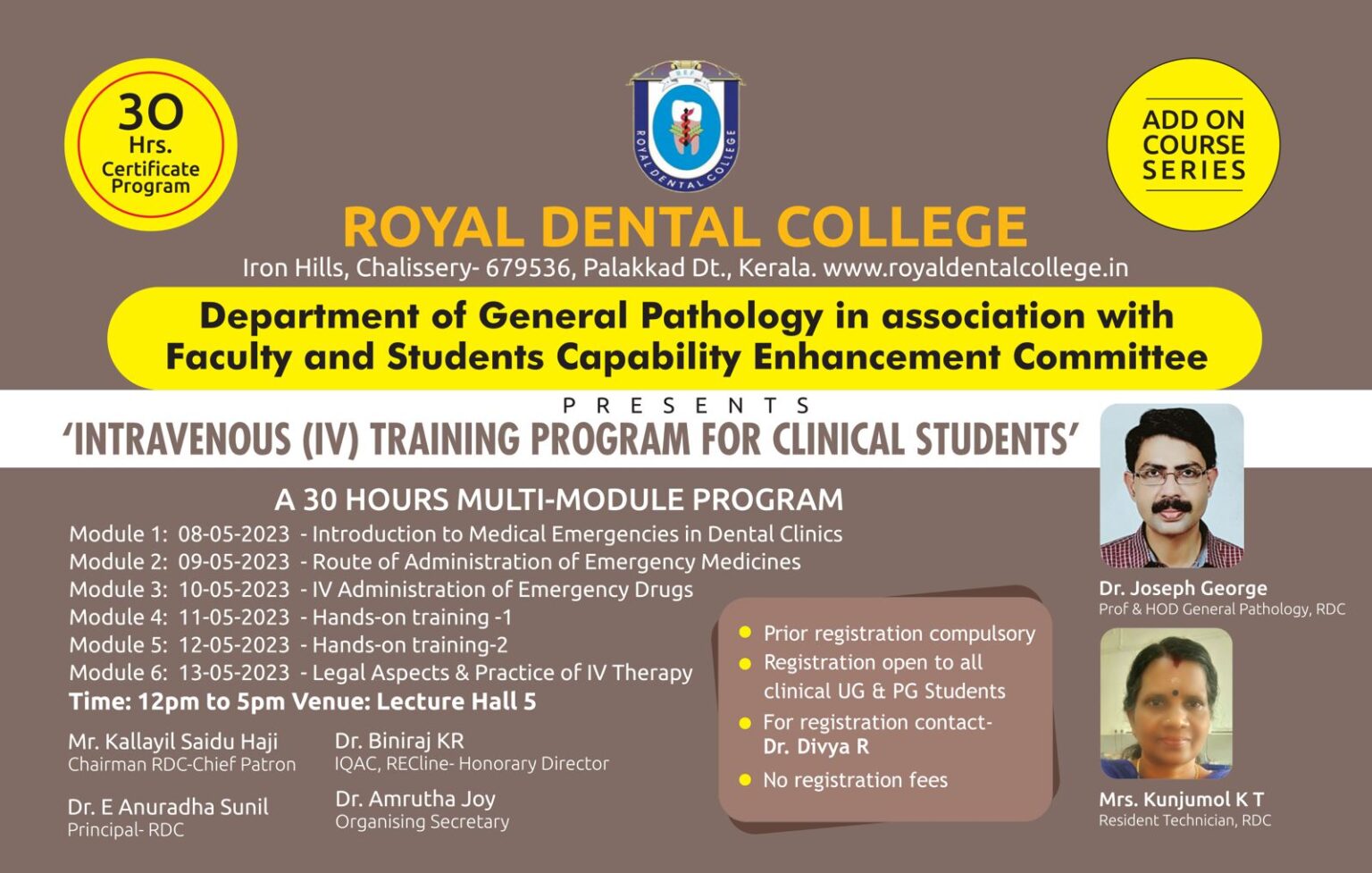 INTRAVENOUS (IV) TRAINING PROGRAM - Royal Dental College